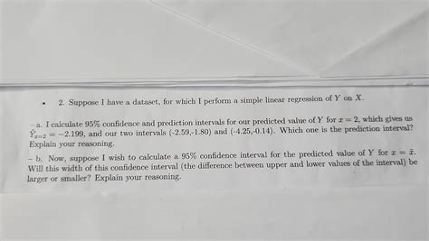 Solved 2 Suppose I Have A Dataset For Which I Perform A Chegg Com