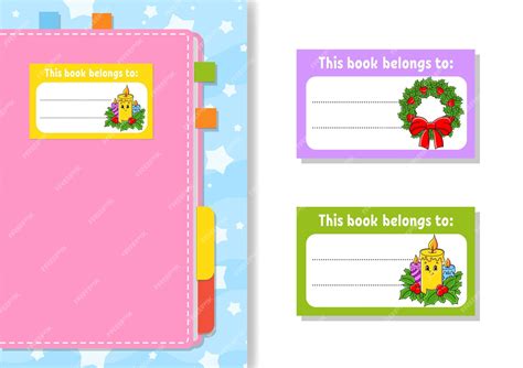 Наклейки на этикетки книг для детей прямоугольная форма карикатурный персонаж для дневника