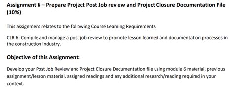 Solved Assignment 6 ﻿prepare Project Post Job Review And