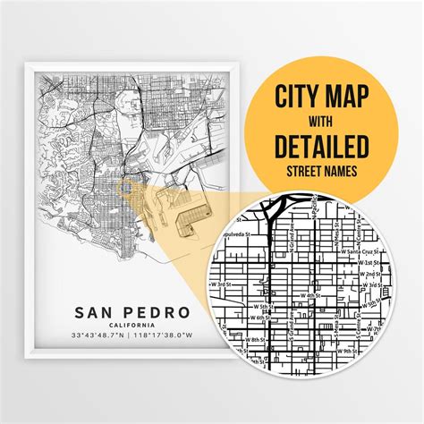 Printable Map Of San Pedro Los Angeles California With Street Names