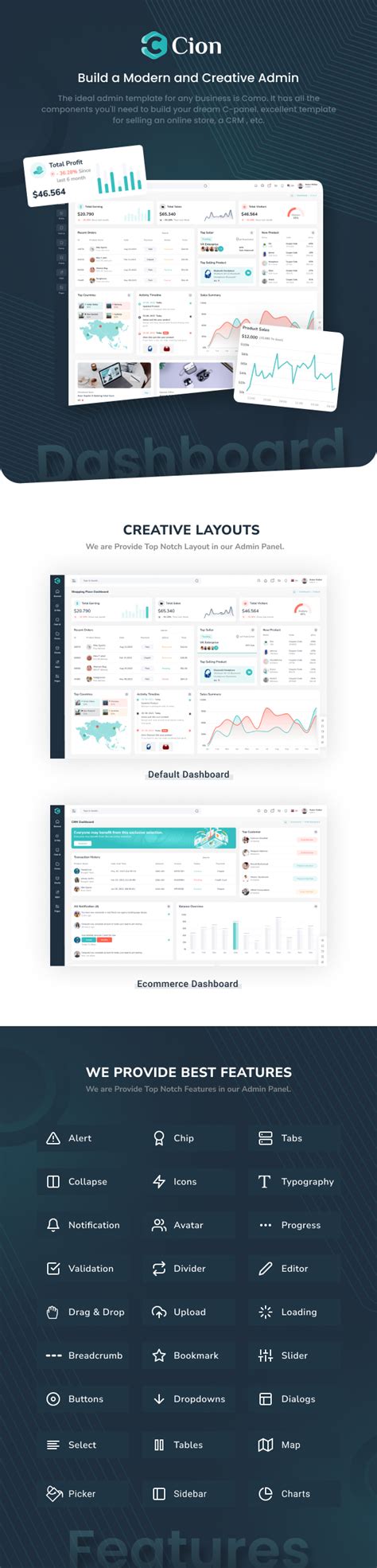Cion React Js Admin Dashboard Template Thememag