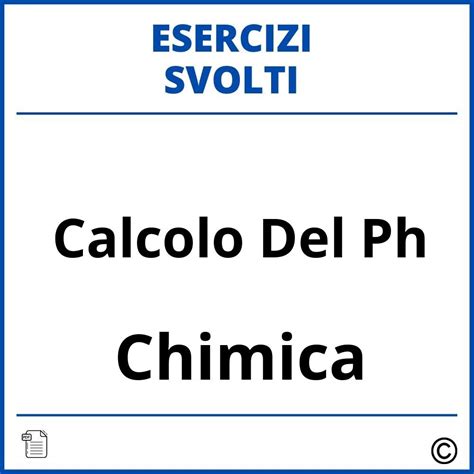 esercizi calcolo del ph svolti pdf soluzioni