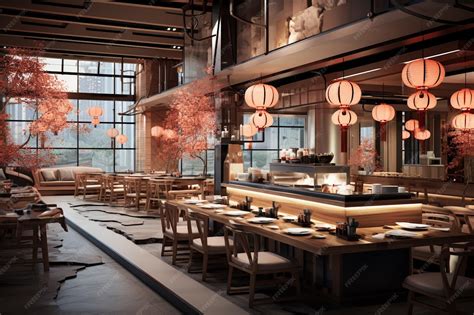 Premium Photo Realistic Modern Japanese Restaurant Interior Design