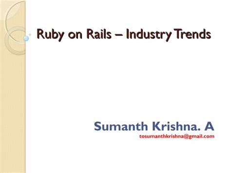 Ruby On Rails Industry Trends Ppt Programming Languages Computing