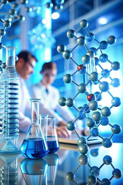 Scientists Are Experimenting And Research With Molecule Model Dna Science Background With