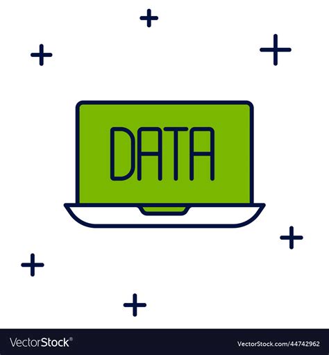 Filled Outline Data Analysis Icon Isolated Vector Image