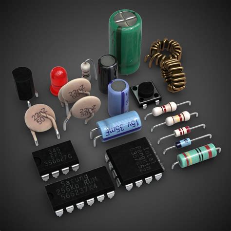 Electronic Components 3d Model 49 3ds Fbx Obj Max Free3d