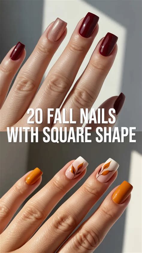 Fall Nails 2025 With Square Shape Cute Designs And Ideas For Autumn