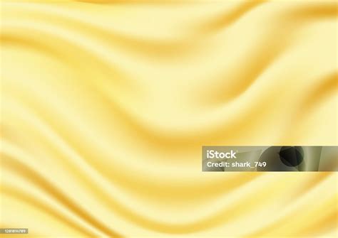 물결 모양의 황금 실크 새틴 천 텍스처 추상적 배경 벡터 일러스트 0명에 대한 스톡 벡터 아트 및 기타 이미지 0명 곡선 공단 Istock