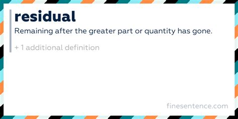 Residual Definition Meaning And Examples In English