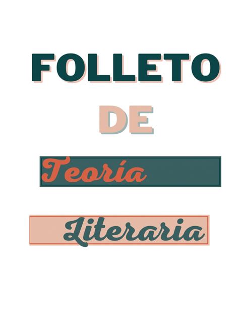 Teoría Literaria Pdf