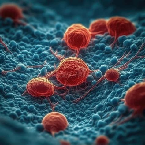 Vivid Microscopic View Of Platelets For Medical Presentations Stock