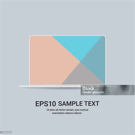 컬러 스크린 현실적인 모형 가제트 및 장치 개념 복사 공간을 가진 현대 노트북 개성 개념에 대한 스톡 벡터 아트 및 기타 이미지 개성 개념 노트북 디자인 Istock