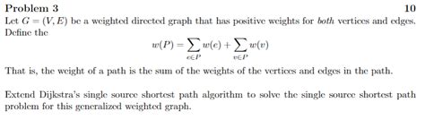 Solved Let G V E Be A Weighted Directed Graph That Has Chegg
