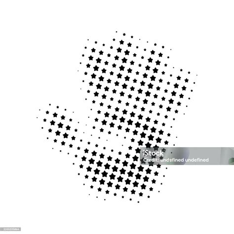 인간의 손바닥 인쇄 추상적인 하프톤 도트 패턴 별 디자인 요소 블랙 벡터 레트로 매거진 스타일 진 그런 지 효과 투명에 고립 가능성에 대한 스톡 벡터 아트 및 기타 이미지
