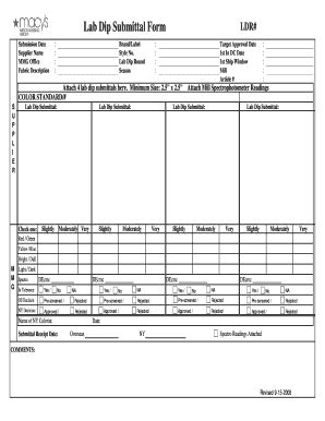 Lab Dip Submission Form Fill And Sign Printable Template Online