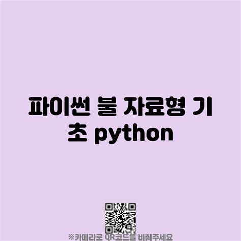 자료형7편 파이썬 불 자료형 기초 Python