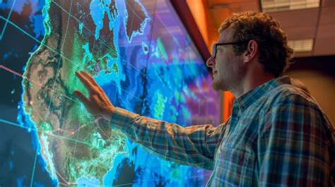 Premium Photo Climate Scientist Analyzing Global Temperature Data On
