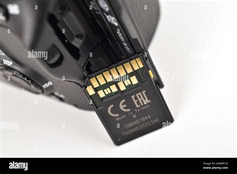 High Speed Memory Card With Camera On White Background Stock Photo Alamy