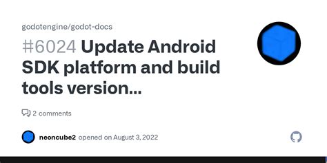 Update Android Sdk Platform And Build Tools Version Requirements · Issue 6024 · Godotengine