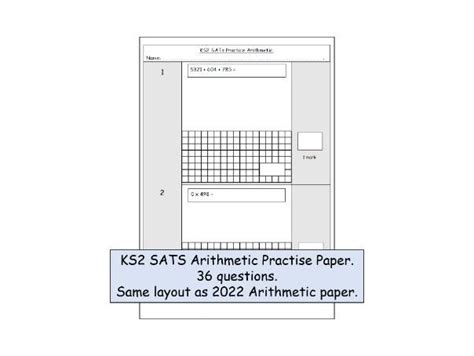Year 6 Arithmetic Practise Paper Teaching Resources