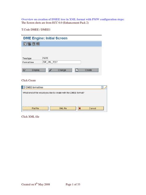 Overview On Dmee Tree With Pmw Config Steps Pdf Invoice Xml