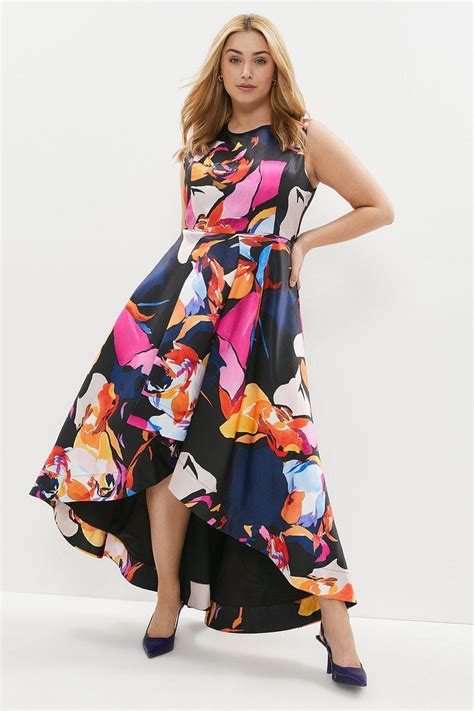 Coast Plus Size High Low Twill Printed Midi Dress Coast22072301 £6232 Coast Womens