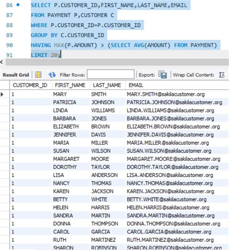 Mysql Having Clause