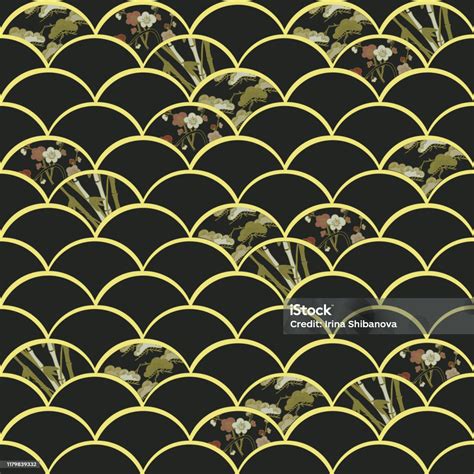 소나무 대나무 매화를 곁들인 동양 무늬의 일본의 매끄러운 패턴 직물과 후로시키 선물 포장 기모노 종이 새해 카드 벡터 추상적인에 대한 스톡 벡터 아트 및 기타 이미지