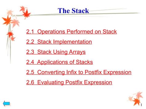 The Stack In Data Structures Ppt