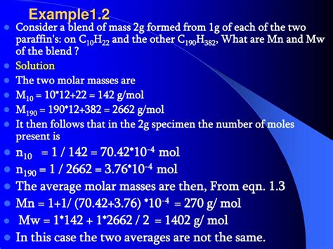 Ppt Molar Mass And Degree Of Polymerization Powerpoint Presentation