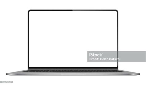 투명한 화면이 격리된 현실적인 Darkgrey 노트북 새로운 노트북 디스플레이를 엽니다 프로젝트 프리젠 테이션에 사용할 수