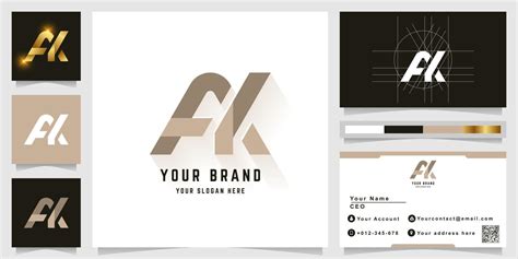 Letter Ak Or Ax Monogram Logo With Business Card Design 10007381 Vector