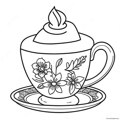 Teacup Coloring Page 39303 31073