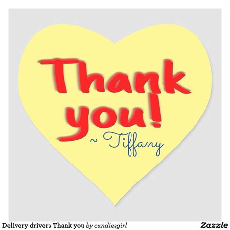 Delivery Drivers Thank You Heart Sticker Zazzle Heart Stickers
