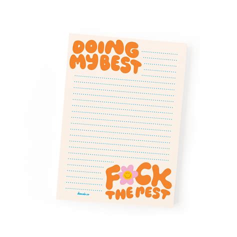 Doing My Best Notepad Note Pad Note Pad Design Trendy Stationery