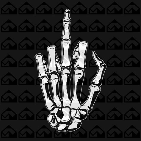 Skeleton Middle Finger Svg Png Instant Download Etsy