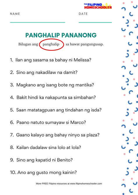 Panghalip Pananong Worksheets Set 1 — The Filipino Homeschooler