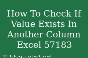 How To Efficiently Check If A Value Exists In Another Column In Excel