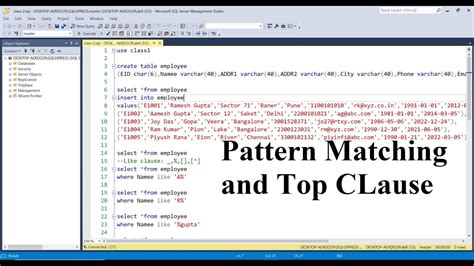 Sql For Data Science Class 2 Pattern Matching With Like And Top Clause