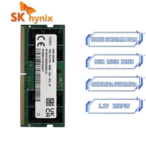 Ram Para Notebook Ddr5 Sk Hynix 8gb 16gb 4800mhz So Dimm 262pin Memória Ddr5 De Canal Duplo