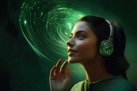 Premium Ai Image Auditory Health Concept Woman Embracing Variety Of Sounds