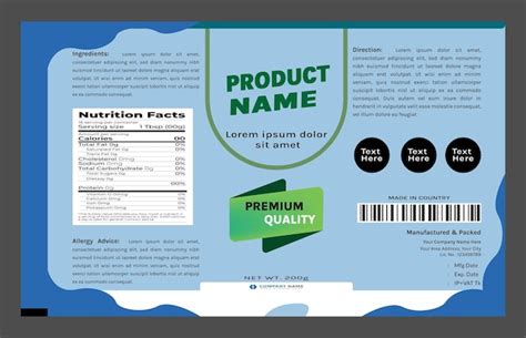 Product Label Template Free Word Template