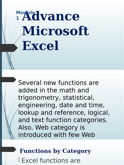 Advance Microsoft Excel Pdf Trigonometric Functions Computer