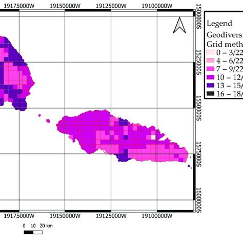 Grid Model Of Geodiversity Values For Western Samoa Based On A