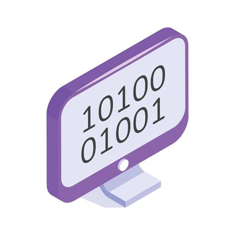 Monitor Icon Displaying Binary Code Representing Digital Data And Programming Concepts 48845799