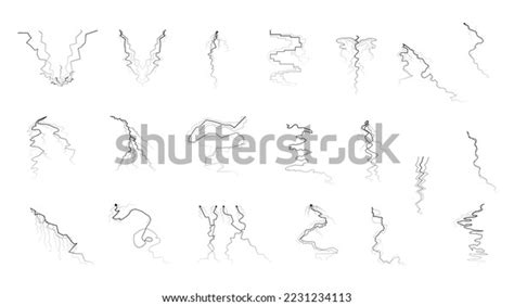 Big Set Black Outline Simple Line Stock Vector Royalty Free