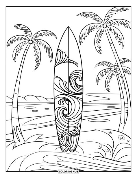 Surfboard Coloring Pages