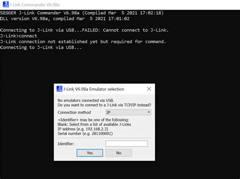 solved error probe not connected nxp community