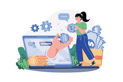 암호 화폐 거래소 그림 개념입니다 흰색 배경에 격리된 평면 그림 경제에 대한 스톡 벡터 아트 및 기타 이미지 경제 광산 광산업자 Istock